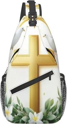 Generic Sac &agrave; bandouli&egrave;re Peace Dove And Crosses - Sac &agrave; bandouli&egrave;re de voyage pour homme - Sac &agrave; dos de randonn&eacute;e