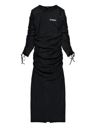 Misbhv robe longue Community &agrave; fronces - Noir