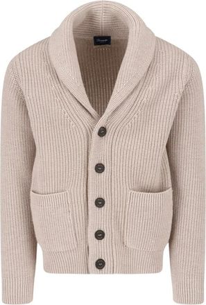 Drumohr Shawl-collar Chunky-knit Cardigan