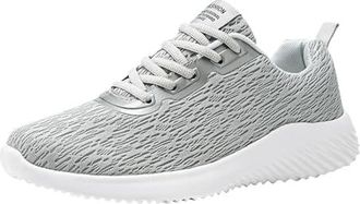 Generic Chaussures de sport d&eacute;contract&eacute;es en maille pour homme - Couleur unie - Respirant - Fond souple, gris, 41 EU