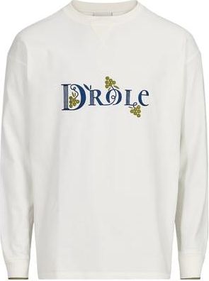Dr&ocirc;le de Monsieur T-shirt manches longues &agrave; broderie en coton