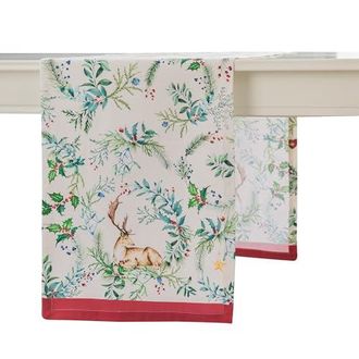 Maison d'Hermine Holly Time Chemin de table 100 % coton,Style rustique,Pour la maison, la cuisine, la salle &agrave; manger, les f&ecirc;tes, les d&icirc;ners de famille, Thanksgiving, N