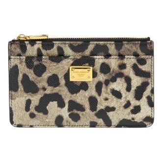 Dolce & Gabbana Femme, Accessoires, Multicolore, Taille: ONE Size Porte-cartes Dauphine imprim&eacute; l&eacute;opard