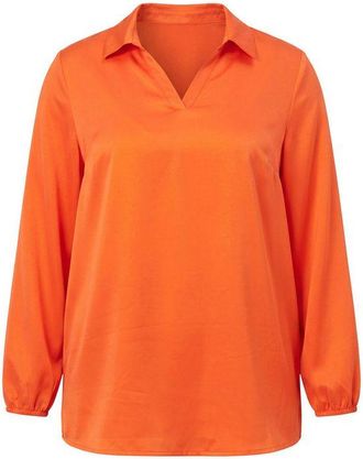 Miamoda Longbluse Chiffon-Bluse A-Linie weiter Langarm