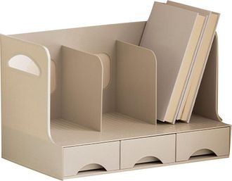 Bediffer Desktop-B&uuml;cherregal, Multifunktionale Schublade, Staubdicht, Platzsparend, aus Kunststoff, f&uuml;r B&uuml;ro, Arbeitszimmer (Ohne Stifthaltereinsatz)