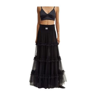 Versace Jeans Couture Ausgestellter T&uuml;ll-Maxirock - - Skirts - Damen - Schwarzk - XS