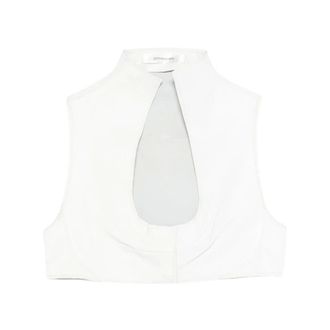 Gimaguas Femme, Tops, Blanc, Taille: 42 FR Sleeveless Crop Top