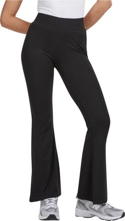 Urban Classics Damen Ladies High Waist Rib Flared Leggings Yoga Pants, Schwarz, 3XL EU