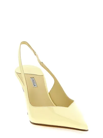 Le Silla Womens Calfskin Slingback Pump Yellow Leather