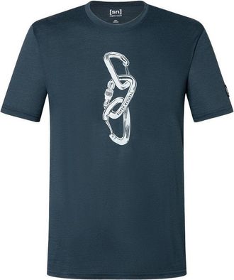 super.natural T-Shirt f&uuml;r Herren, Merino CARABINERI Kletter Motiv, atmungsaktiv