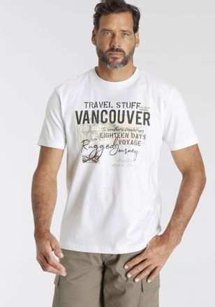 Man's World T-Shirt MANS WORLD, Herren, Gr. 4XL (68/70), wei&szlig;, Jersey, Obermaterial: 100% Baumwolle, bedruckt, regular fit, Rundhals, Shirts T-Shirt, Kurzarm, bed