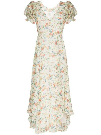 LoveShackFancy robe longue Clemence - Tons neutres