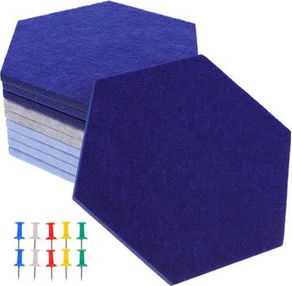 BESPORTBLE 10 St&uuml;ck Selbstklebende Sechseckige Filz Pinnw&auml;nde 9mm 17x20cm Farbige Memotafel Wanddekoration f&uuml;r B&uuml;ro Schule und Zuhause