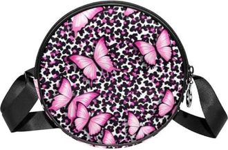 Generic Sac &agrave; bandouli&egrave;re rond pour femme, petit sac &agrave; bandouli&egrave;re avec fermeture &eacute;clair, bretelles r&eacute;glables, style d&eacute;contract&eacute;, pour femmes et filles