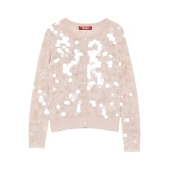 Max Mara Femme, Pulls, Rose, Taille: 38 FR Pull Rose &agrave; Paillettes en Laine