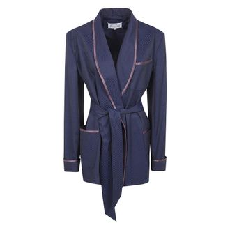 Maison Margiela Femme, Vestes, Bleu, Taille: 34 FR Manteau Ceintur&eacute;
