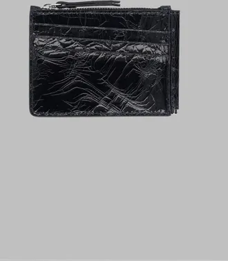 Maison Margiela Unisex Money Clip Wallet Four Stitches Leather Blue & Purses