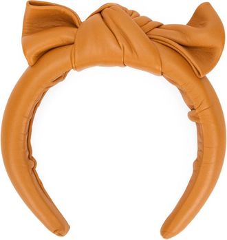 Red Valentino Femme, Accessoires, Brun, Taille: ONE Size Serre-t&ecirc;te en cuir nou&eacute;