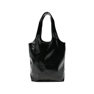 A.P.C. A. p.c. Logo-print Patent-finish Tote Bag