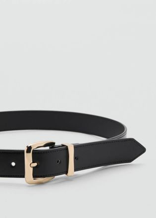 Mango Ceinture boucle en relief noir - Femme - XL - MANGO