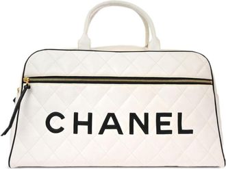 Chanel 1994-1996 Reisetasche mit Rautensteppung - Wei&szlig;