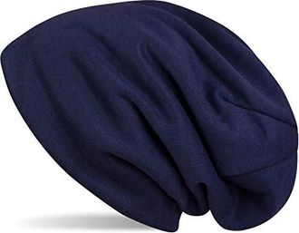 styleBREAKER Bonnet tricoté Beanie en Laine Fine avec Une Doublure intérieure Polaire très Douce, uni, Longbeanie, Unisexe 04024092, Couleur:Bleu foncé
