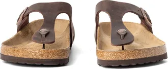 Birkenstock Oiled Leather Thong Sandals - Brown