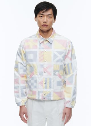 Fursac Blouson imprim&eacute; en toile technique - Taille XL - Homme