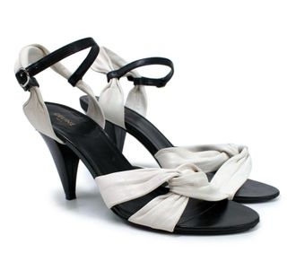 Celine Black and White Leather Twist Pumps Size 37