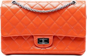 Chanel Hobo Bags - Quilted Patent Caviar Reissue 2.55 Double Flap 227 - Gr. unisize - in Orange - f&uuml;r Damen