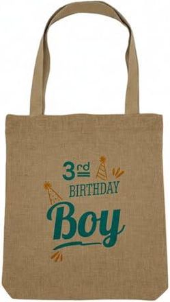 Fabulous Sac Shopping Tote Bag Aspect Lin - 3rd Birthday Boy Celebration Kids Party Gift - Sac de Courses Toile Epaisse 360g Beige Naturel Cabas Port&eacute; Epaule S