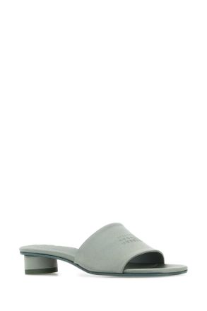 Maison Margiela Womens Low Block Heel Mule Gray Poliuretanica Sandal