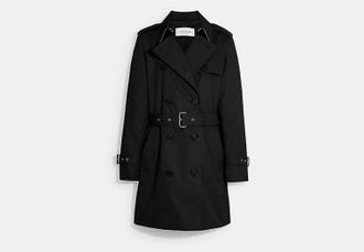 Coach Einfarbiger, Mittellanger Trenchcoat