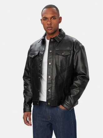 Guess Jacke aus Kunstleder M6YL45 W3368 Schwarz Relaxed Fit