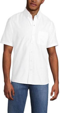 Lands End Oxford-Kurzarmhemd Sail Rigger, Herren, Größe:52-54 regular, Weiß, Baumwolle, by Lands End