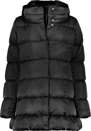 Herno Femme, Vestes, Noir, Taille: 52 FR Doudoune à capuche en fausse fourrure