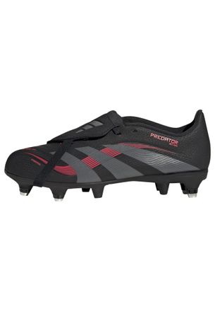 adidas Unisex Predator League FOLD-Over Tongue Firm Multi Ground Football Boots Fußballschuhe, Core Black/Grey Four/Lucid Red, 48 EU
