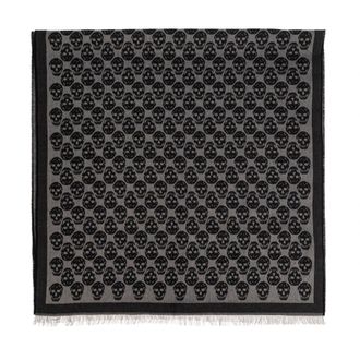 Alexander McQueen Schal mit einem markanten Totenkopf-Motiv - - Accessories - Herren - Schwarzk - ONE SIZE