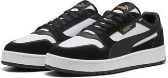 Puma Erwachsene Court Classic Sneakers aus Wildleder 42.5 White Black Gold