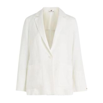 Tommy Hilfiger Leinen Casual Blazer - - Jackets - Damen - Wei&szlig; - L