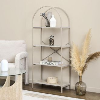 The Home Deco Factory Etagere - Home Deco Factory - Terra Nova - Arche - 4 Niveaux - Blanc Et Beige