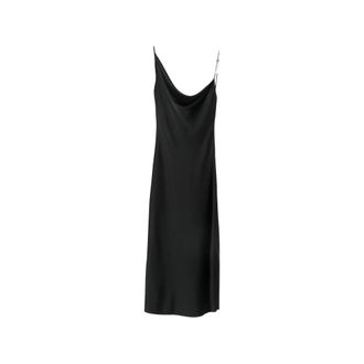 Stella McCartney Asymmetrisches Midikleid mit Wasserfallausschnitt - - Dresses - Damen - Schwarzk - XS