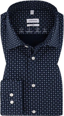 Seidensticker Seidensticker Herren Hemd blau Baumwoll-Stretch