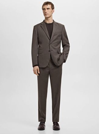 Mango Veste costume Mil&aacute;n slim-fit marron - Homme - 46 - MANGO MAN