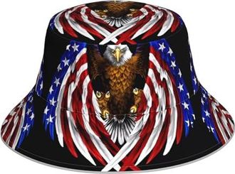 Generic Chapeau De Godet Impression dun Eagle Patriotique sur Le Drapeau Am&eacute;ricain Chapeaux De Visi&egrave;re Respirant &Eacute;t&eacute; Bonnet Soleil, pour Plage, De P&ecirc;che, La R
