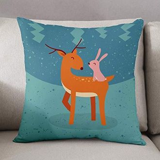 Bonamaison Le Jardin du Lin Zierkissenhüllen, Mehrfarbig, 45x45