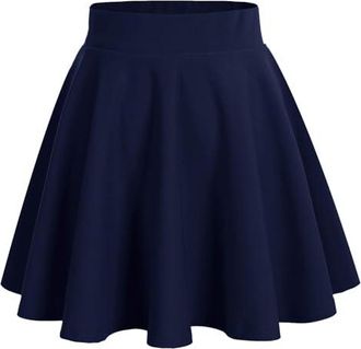 Dresstells Jupe Mini Courte évasée en Polyester, Navy-Midi 2XL