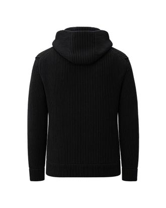 C.P. Company Ribbed Wool-Blend Hoodie - Black