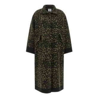 Nude Animalier Long Coat - - Coats - Damen - Gr&uuml;n - M