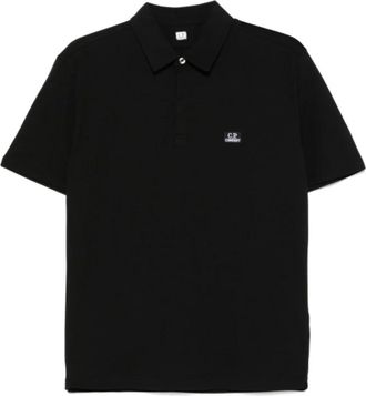 C.P. Company C.p. Company, Homme, Tops, Noir, Taille: M Polo Noir avec Logo T-shirts et Polos